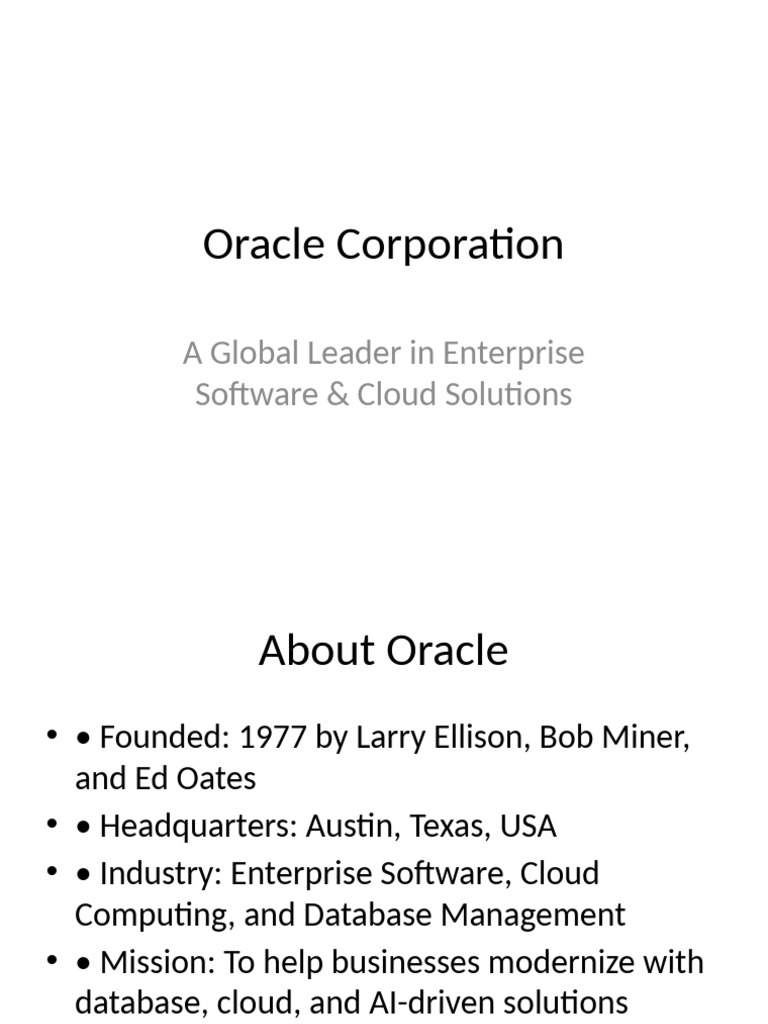 Oracle Presentation | PDF