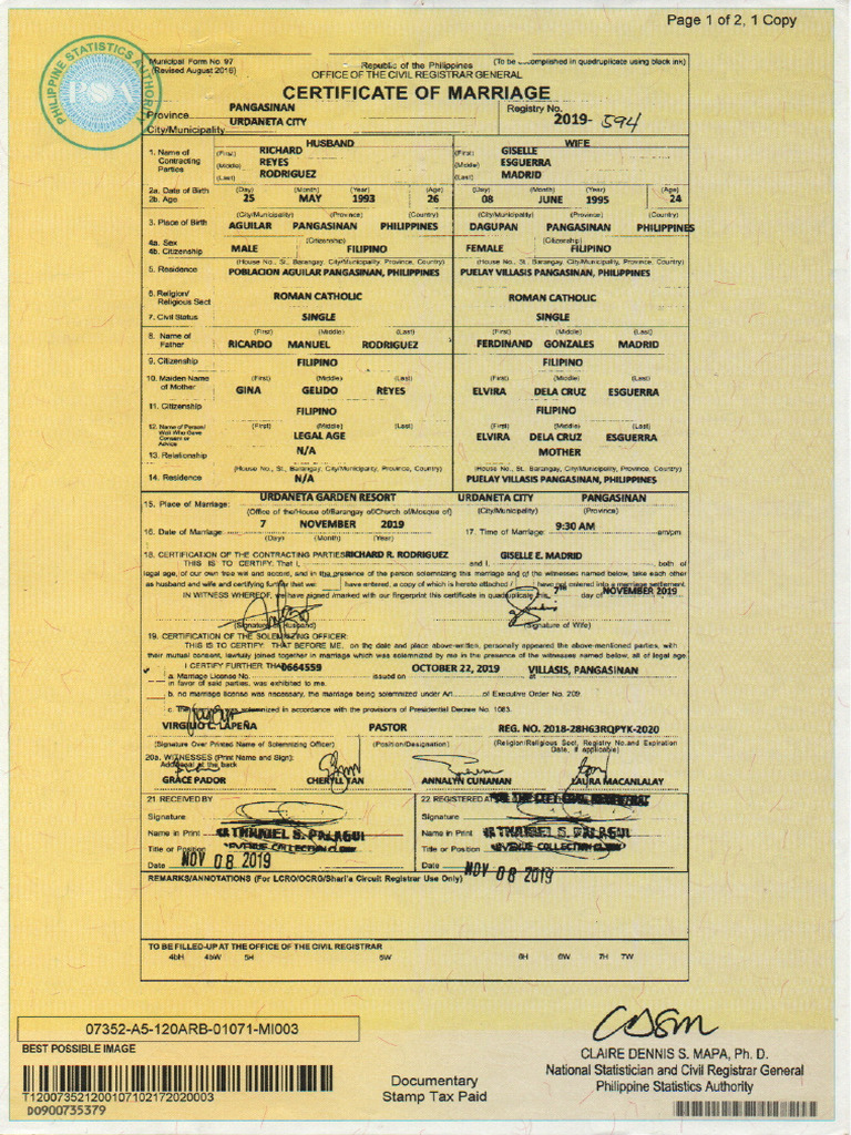 Marriage Cert. | PDF