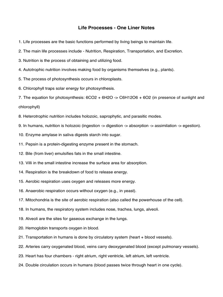 Essential Life Processes Explained | PDF