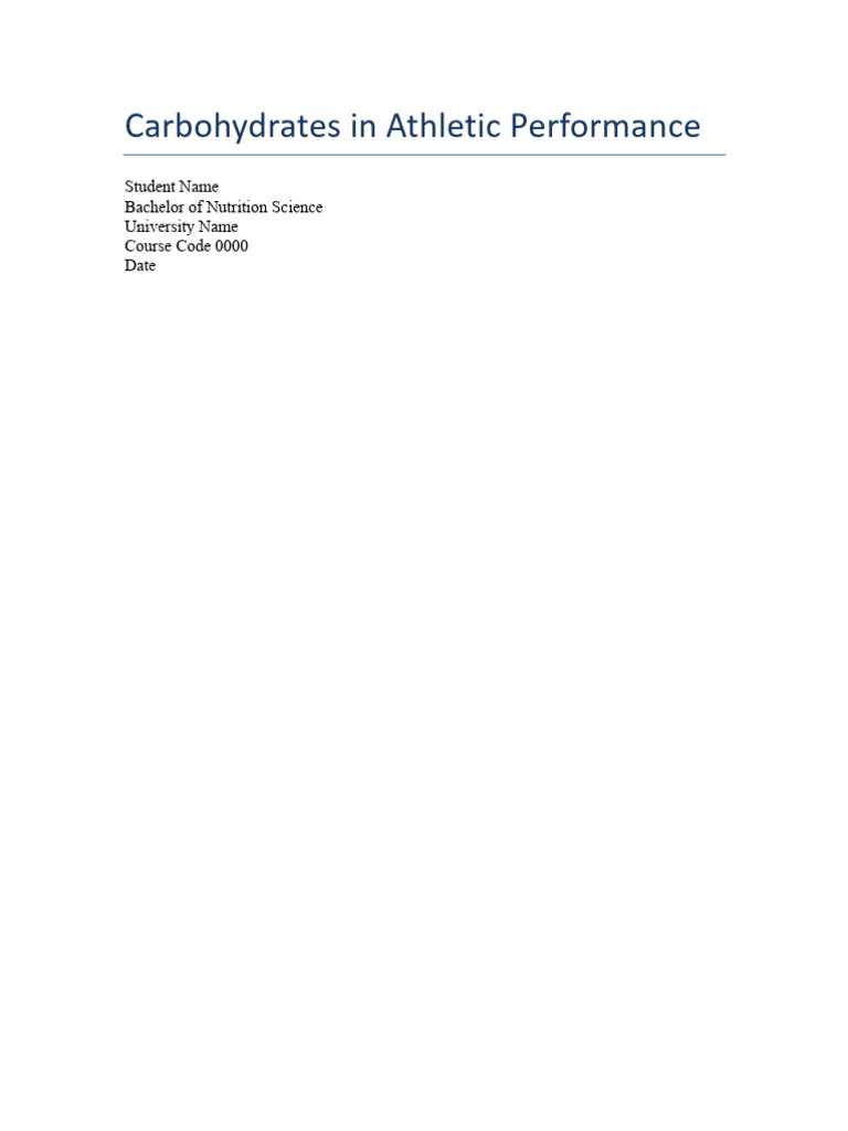 Carbohydrates and Athletic Performance | PDF | Glycogen | Carbohydrates