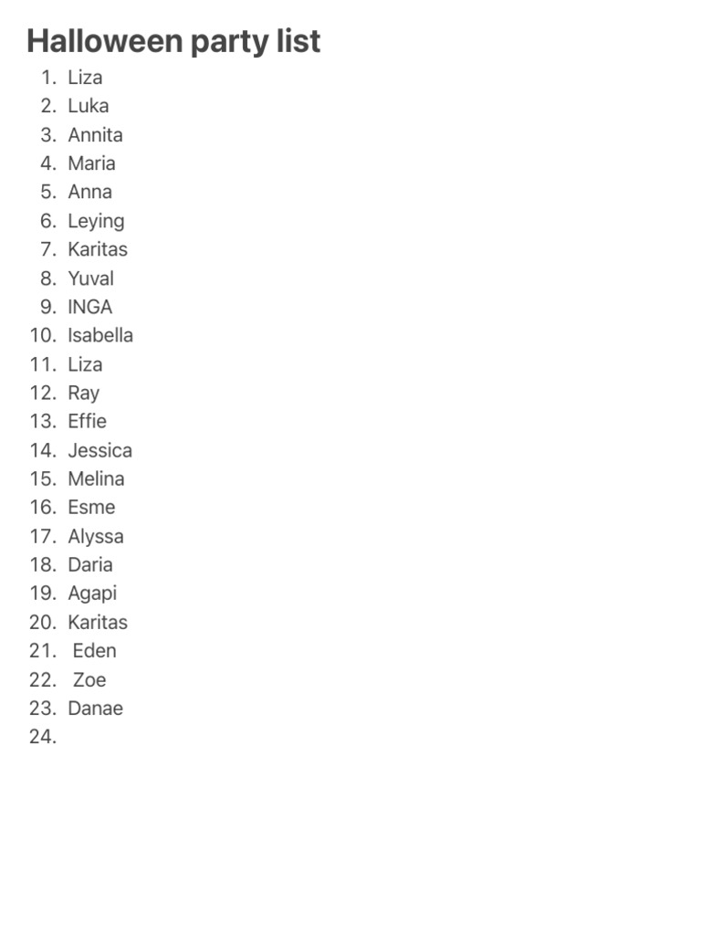 Halloween Party List | PDF