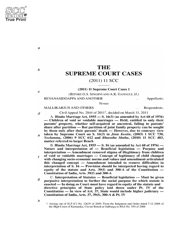 Revanasiddappa v. Mallikarjun, (2011) 11 SCC 1 | PDF