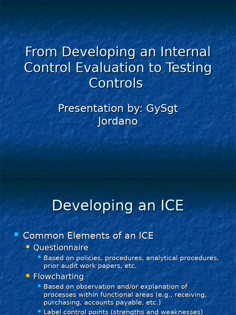 From Developing An Internal Control Questionnaire To Testing | PDF ...