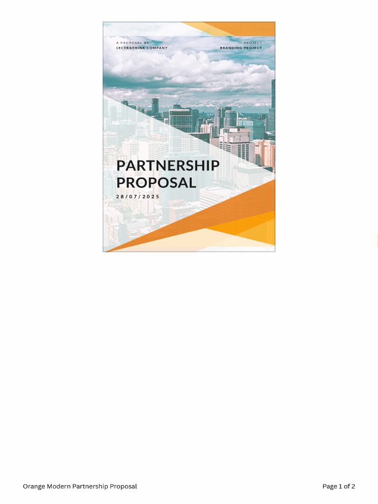 Orange Modern Partnership Proposal | PDF