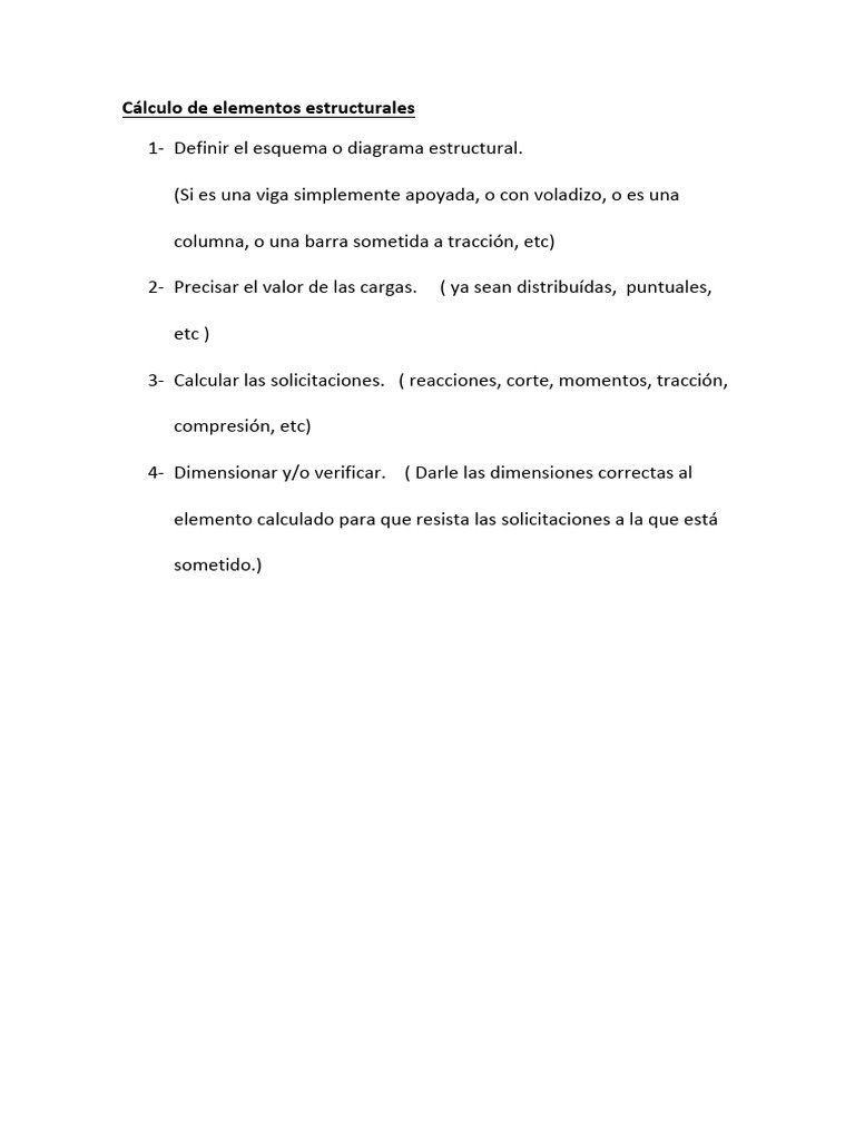 Pasos Para Calcular Un Elemento Estructural | PDF