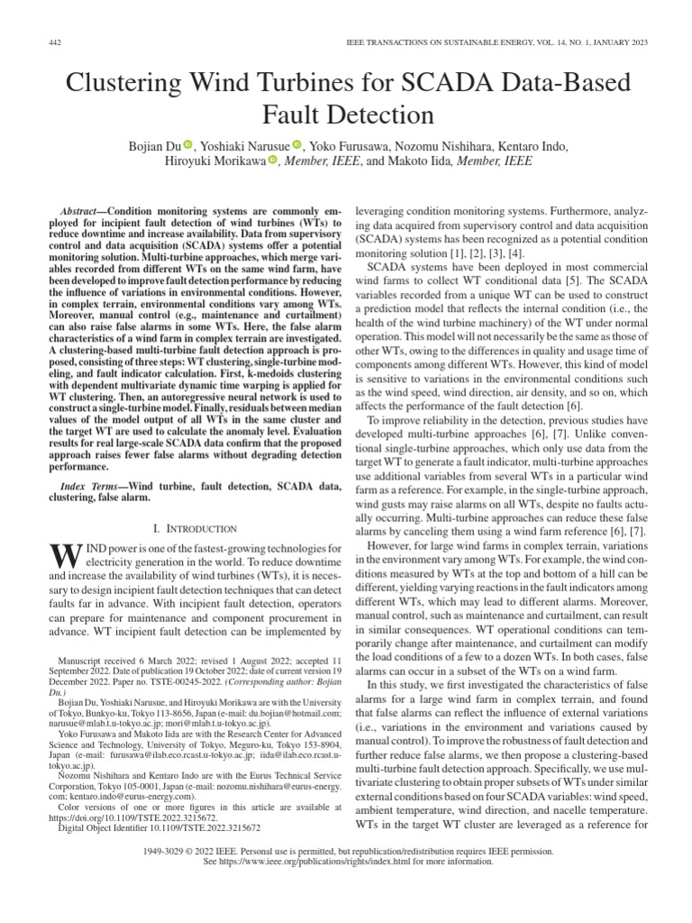 Clustering for Wind Turbine Fault Detection | PDF | Principal Component ...