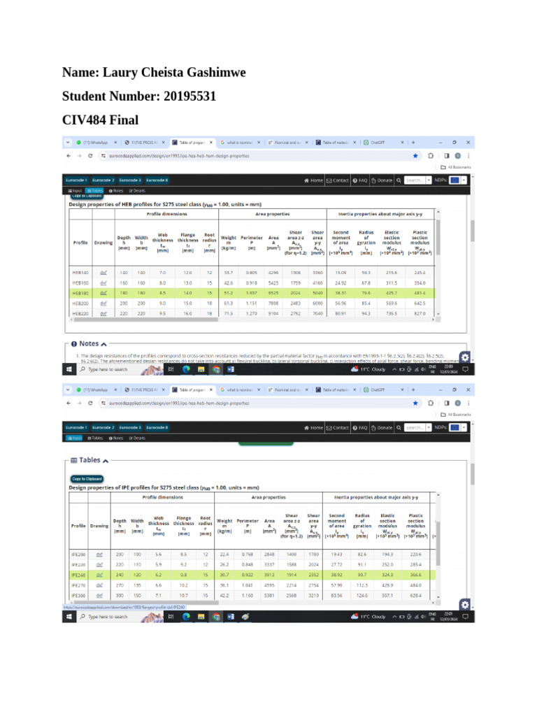 Steel Design According To Eurocode | PDF