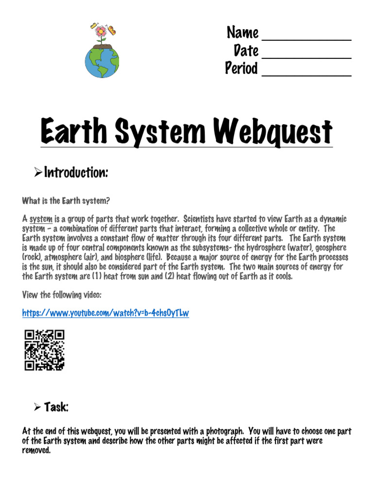 Earth Sphere Student Webquest | PDF | Earth | Water