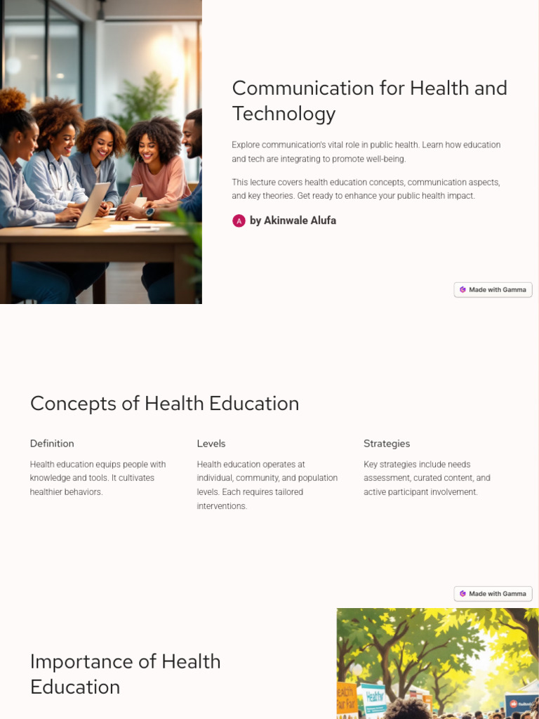 Communication For Health and Technology | PDF | Communication | Behavior