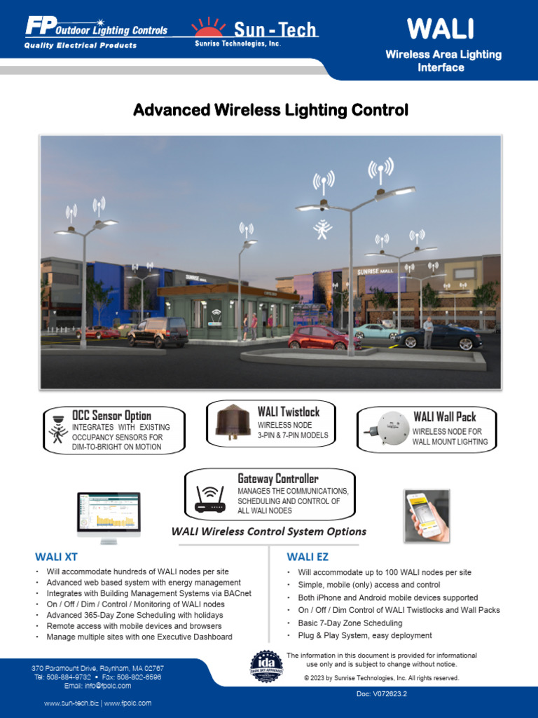 WALI Wireless Area Lighting - Motion V072623.2 | PDF | Lighting | Electrical Engineering