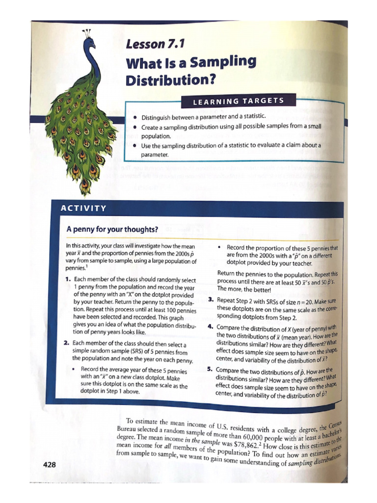 Lesson+7 1+-+What+Is+A+Sampling+Distribution | PDF