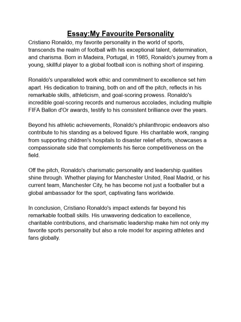 Essay-My Favourite Personality | PDF