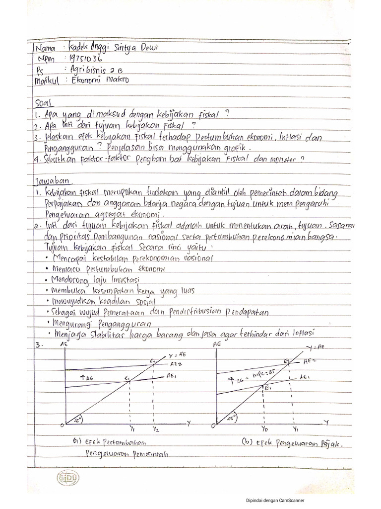 Tugas Kebijakan Fiskal Kadek Anggi 19751036 | PDF