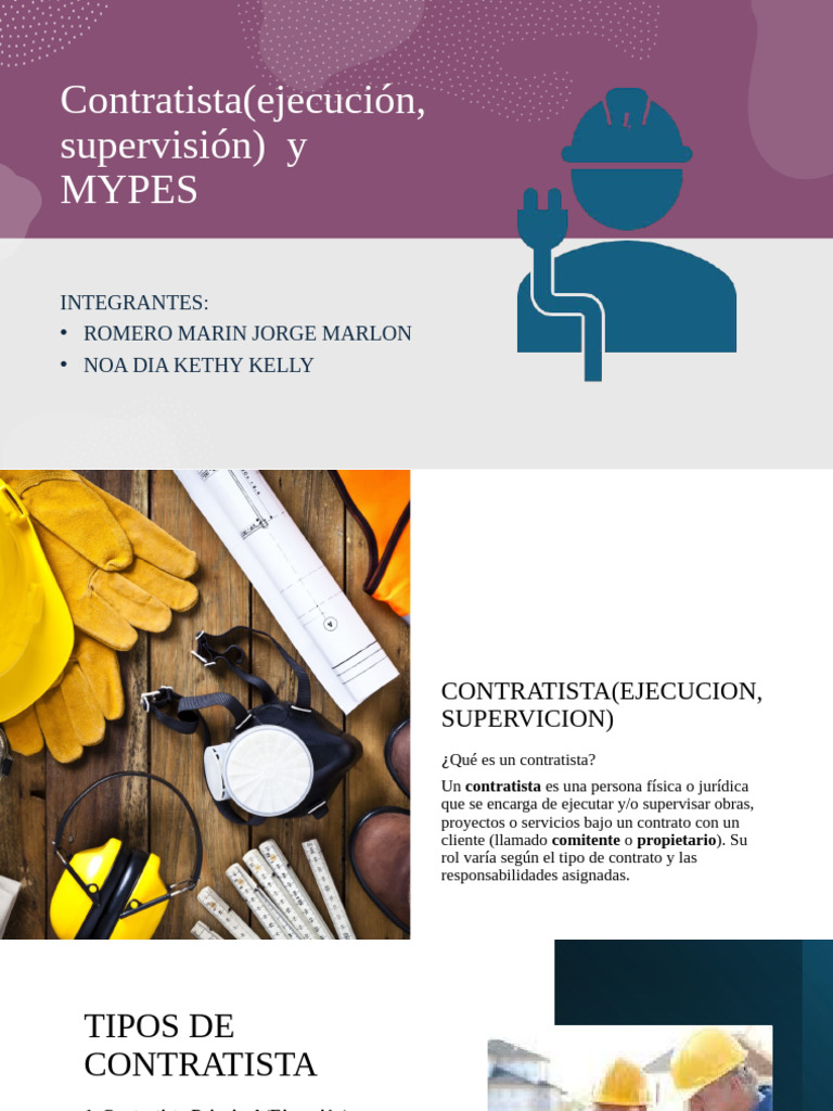 Contratista (Ejecución, Supervisión) y MYPES | PDF | Contratista ...