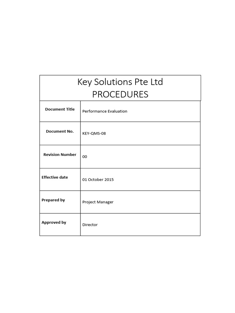 KEY-QMS-08 Performance Evaluation | PDF | Audit | Auditor's Report