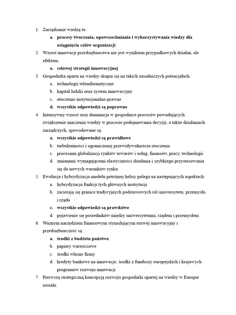 Gospodrka Oparta Na Wiedzy Wykład | PDF