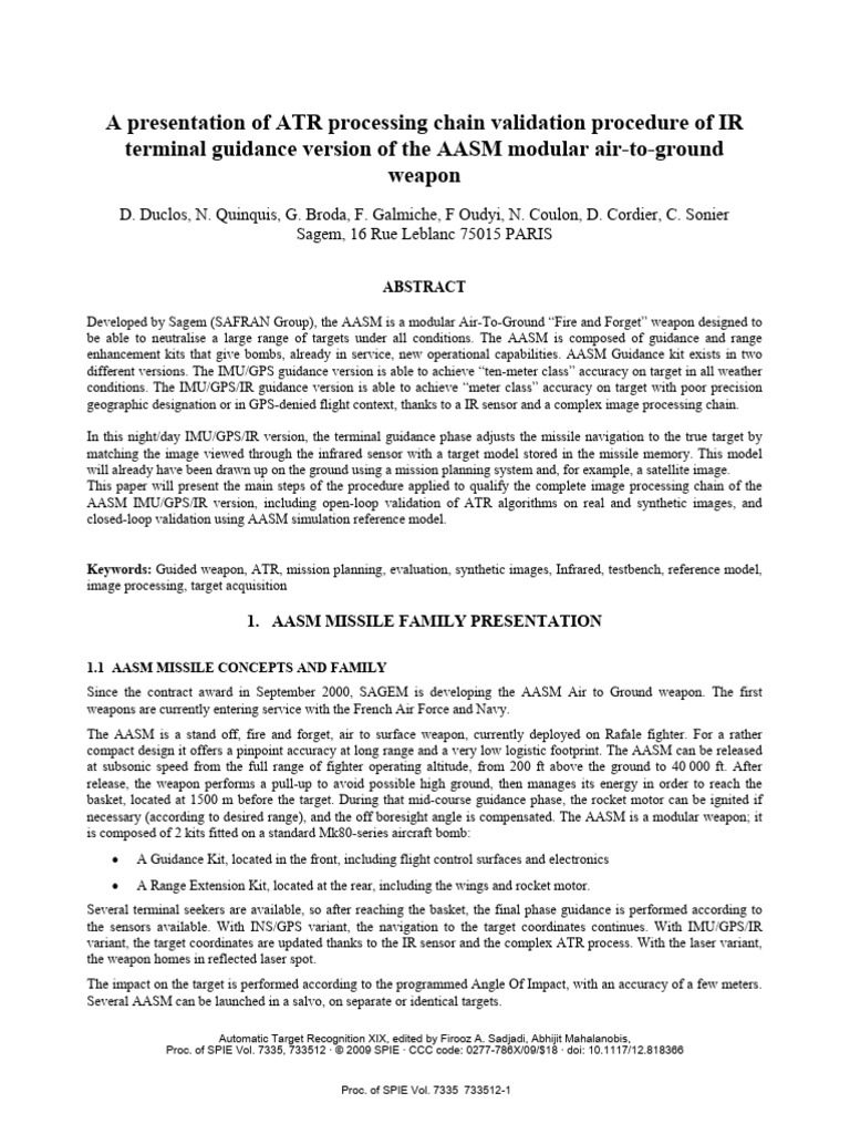2000-09-01 ATR processing chain validation procedure of IR terminal ...
