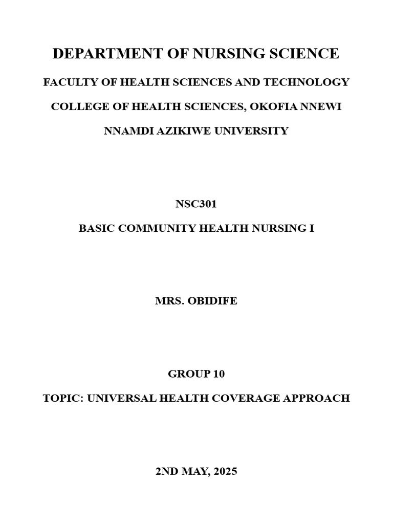 Mrs. Obidife - Group 10 Project | PDF | Health Care | Universal Health Care