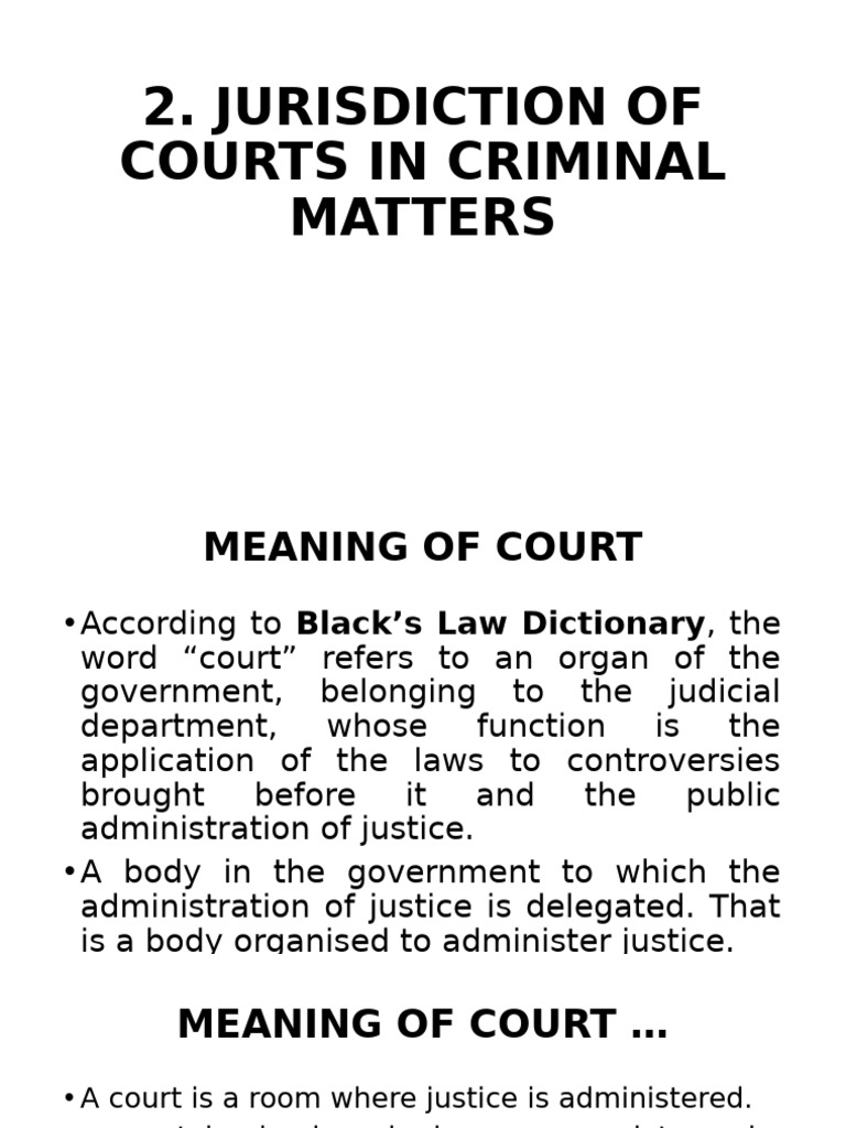 Jurisdiction of Courts in Criminal Matters | PDF | Court Martial ...