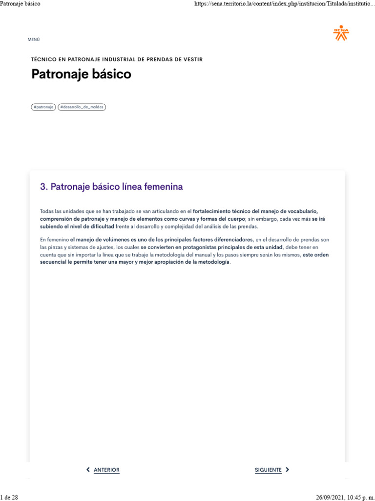 Patronaje Básico Fase 2 | PDF | Diseño | Dibujo