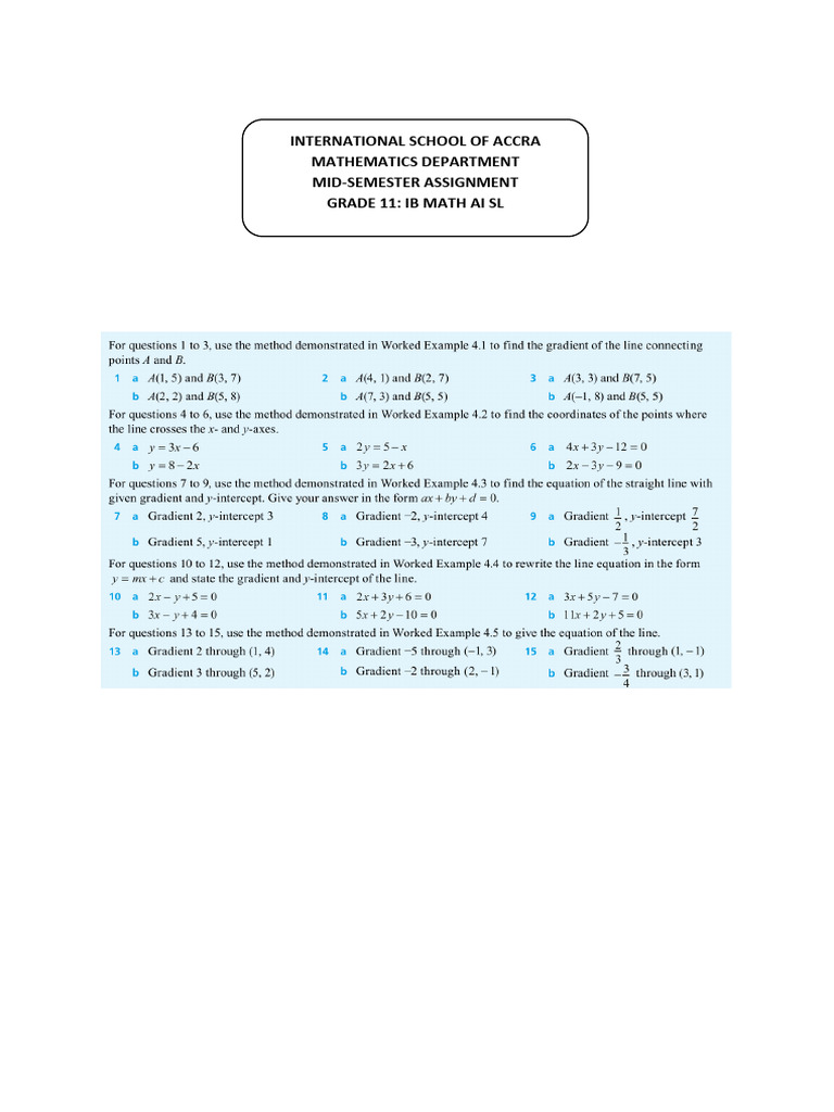 Grade 11 IB Math AI SL: Tangents & Normals | PDF