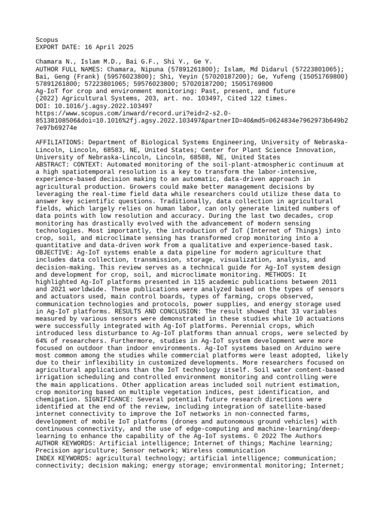 Scopus | PDF | Internet Of Things | Earth Sciences