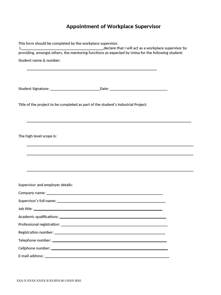 IEEE Conference Template A4 Supervisor Form | PDF | International ...