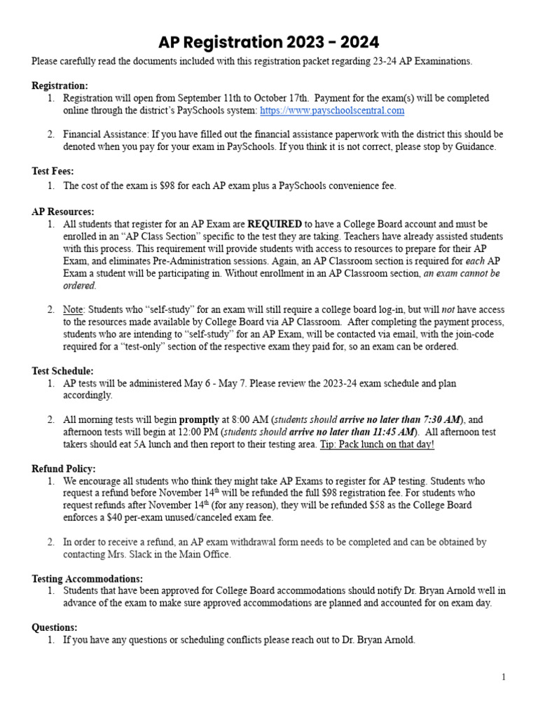2023_-_24_AP_Test_Registration | PDF