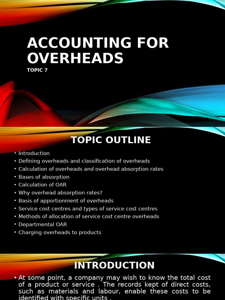 Session 7 - Accounting for Overheads | PDF | Cost | Business