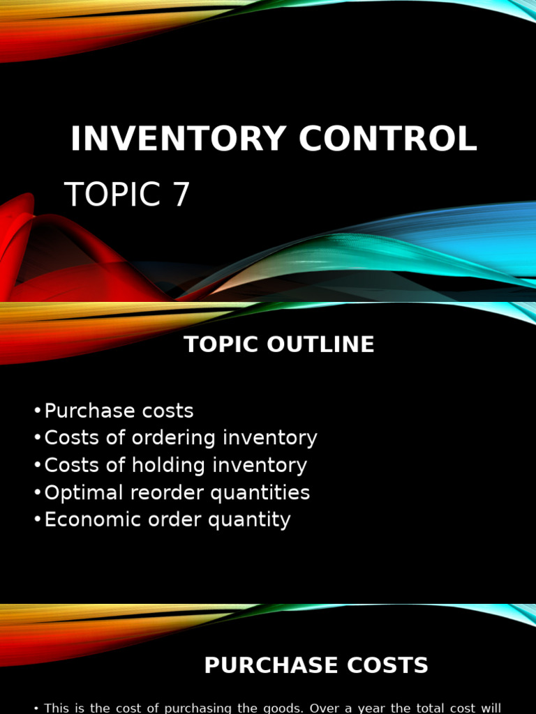 Session 5 - Inventory Control | PDF | Inventory | Business Economics