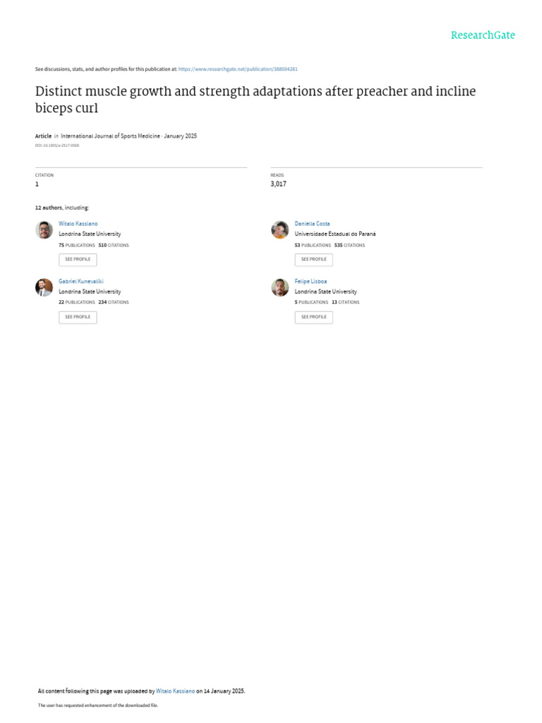 Kassiano Etal Int J Sports Med 2025 | PDF | Strength Training | Effect Size