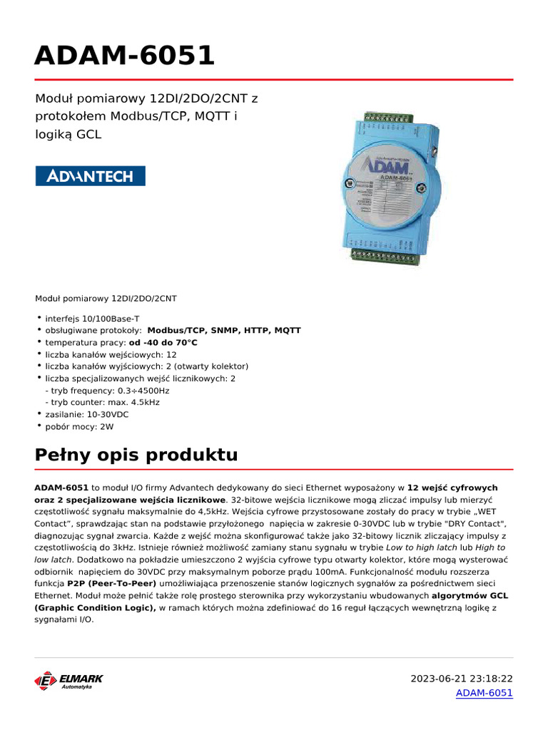 Product ADAM-6051 | PDF