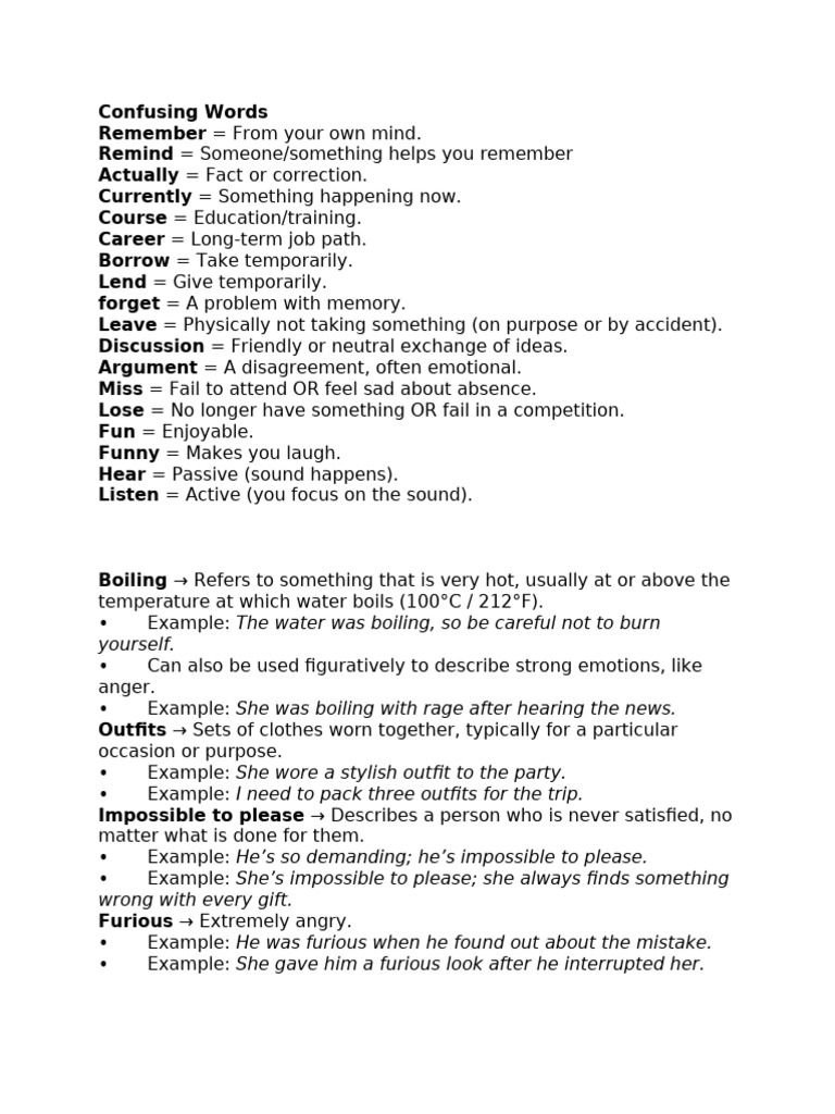 Confusing Words | PDF