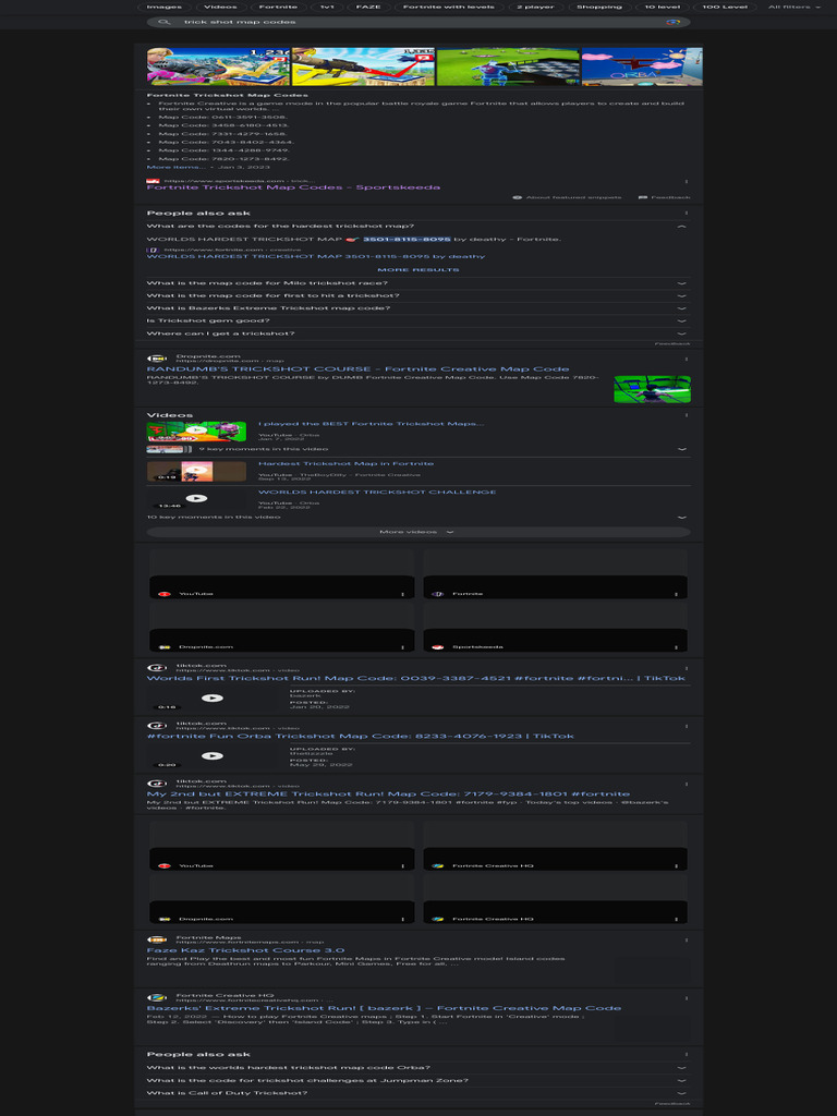 Trick Shot Map Codes - Google Search | PDF | Sports And Entertainment ...