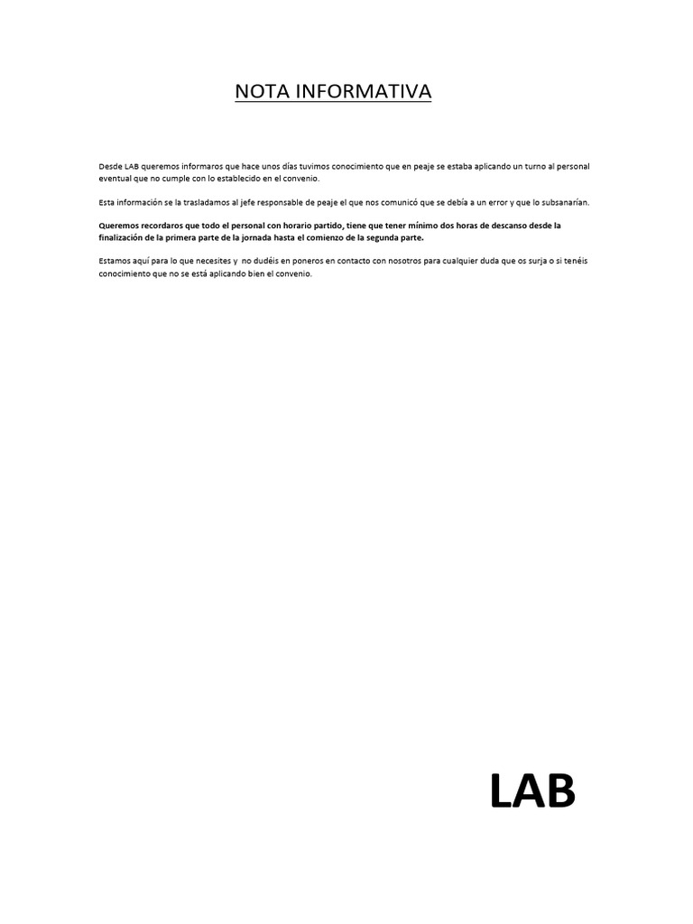 Nota Informativa | PDF