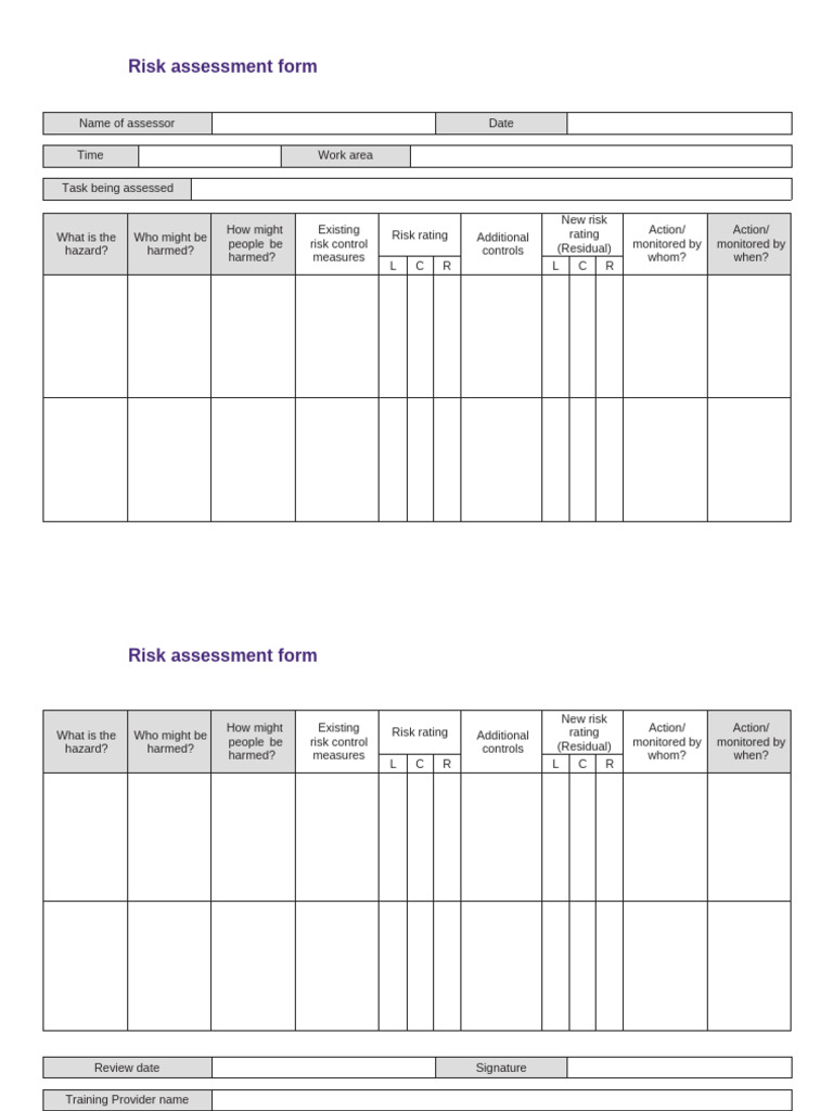 IOSH Risk Assessment | PDF