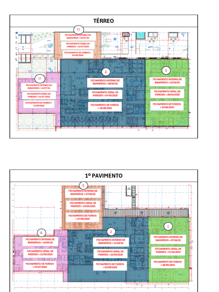 Mapa Datas Fechamento Drywall | PDF