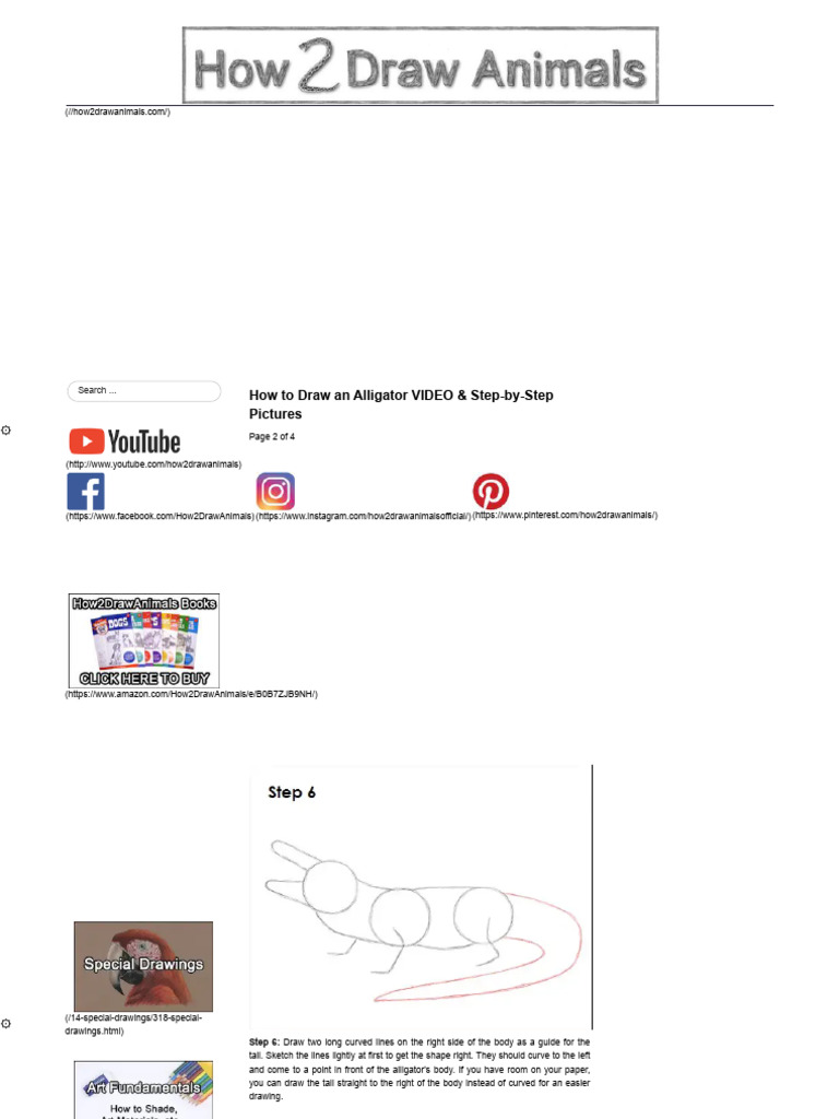 How To Draw An Alligator VIDEO & Step-by-Step Pictures1 | PDF
