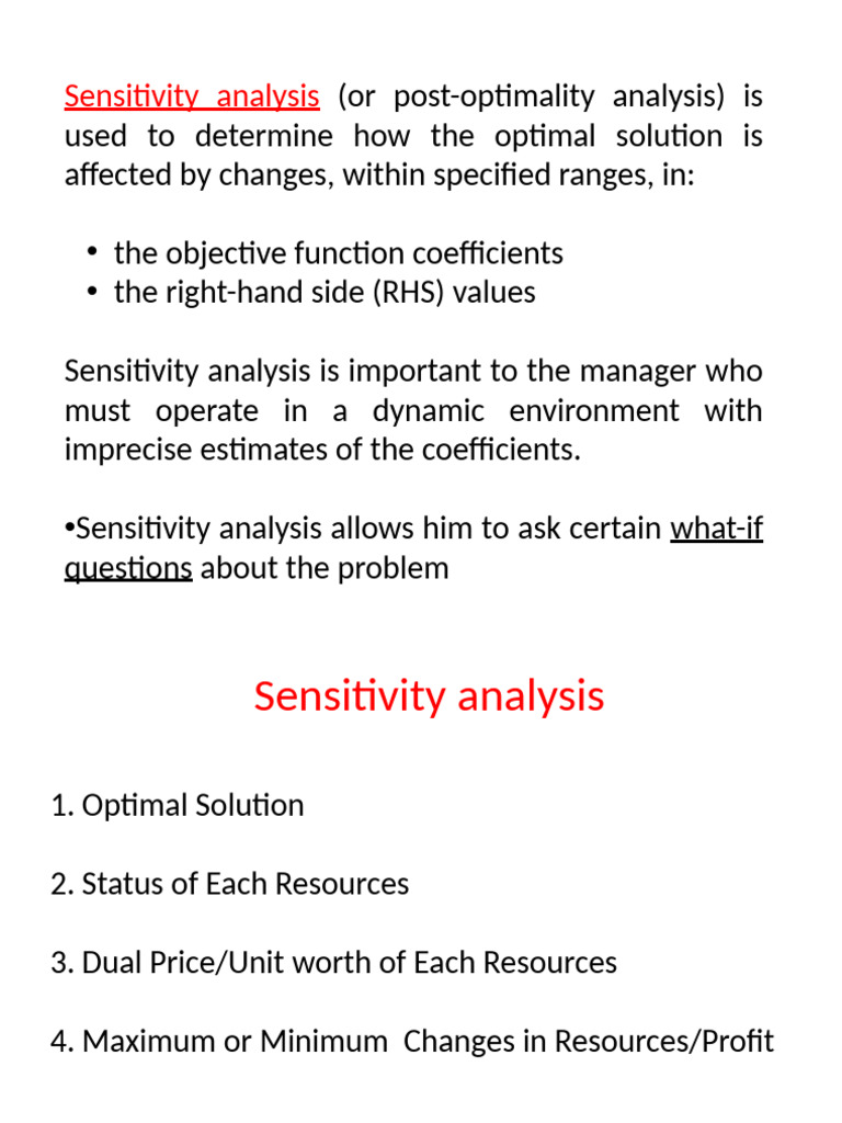 2 Sensitivity Analysis Reddy Miiks | PDF | Mathematical Optimization ...