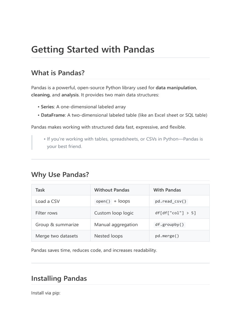 Pandas Handbook | PDF | Data | Computer Science