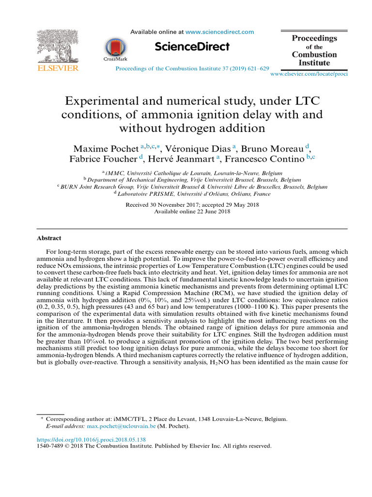 5-Experimental and numerical study, under LTC conditions, of ammonia ignition delay with and ...