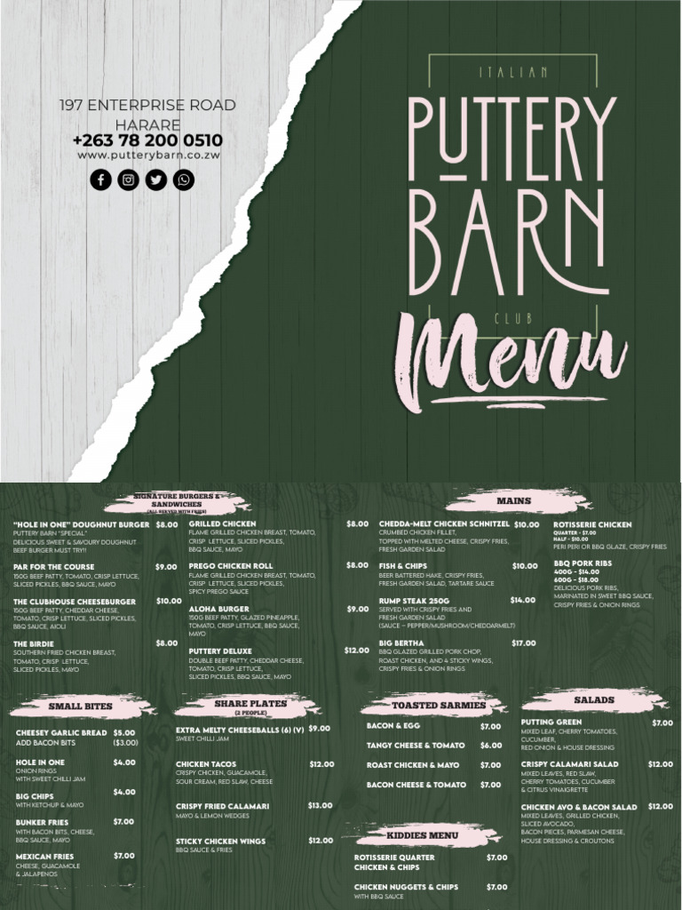 Pariah State Kitchen at Puttery Barn | PDF | Hamburgers | French Fries