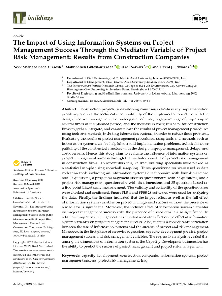 The Impact of Using Information Systems on Project Management | PDF ...