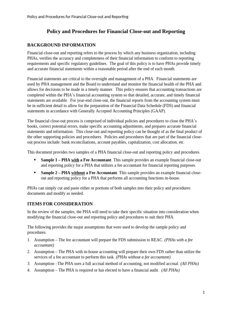 Financial Management PHAs Resource 15 Financial Close and Reporting | PDF | Accounting | Banks