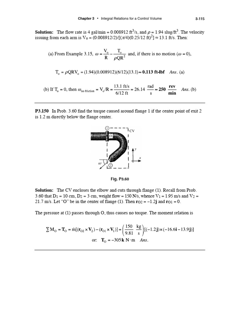 Fluid Mechanics: Flow Rate and Torque Calculations | PDF | Turbine | Pump