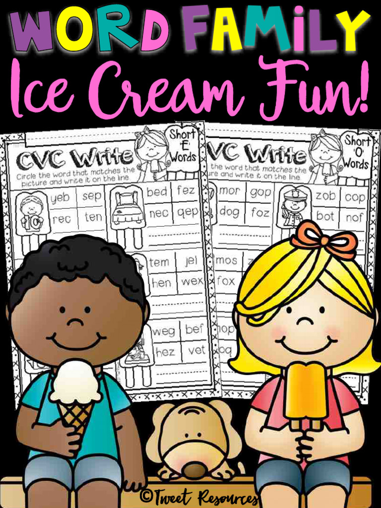 CVCWord Family Ice Cream Fun FREEBIE | PDF