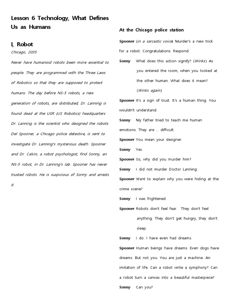 Lesson 6 Technology, What Defines Us As Humans | PDF