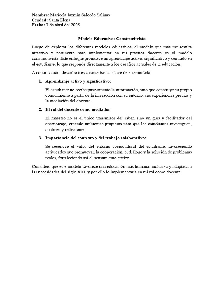Modelo Educativo | PDF