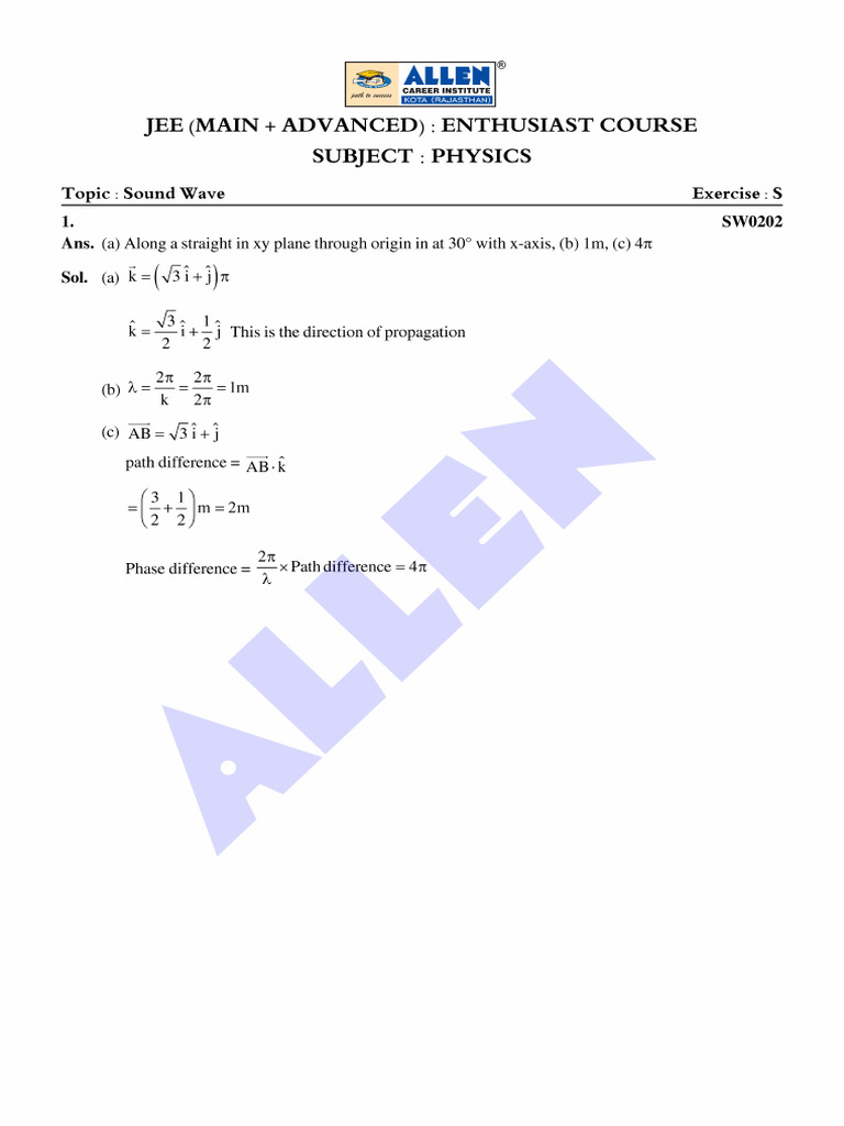 Sound Wave - Exercise Solution-3 | PDF