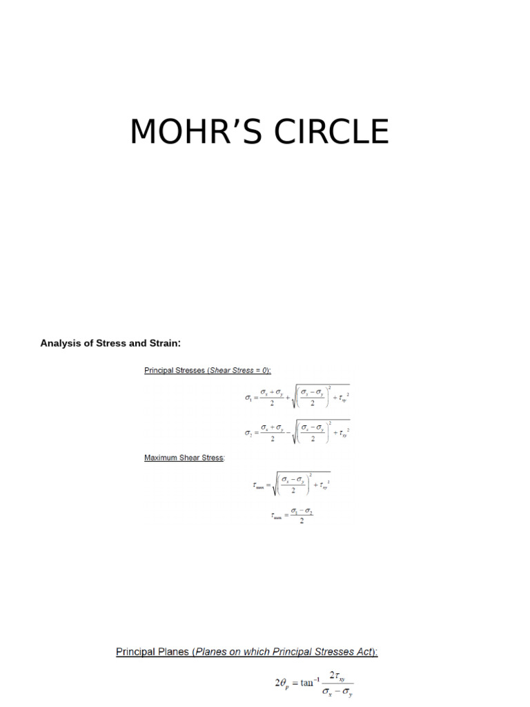 Mohrs Circle | PDF